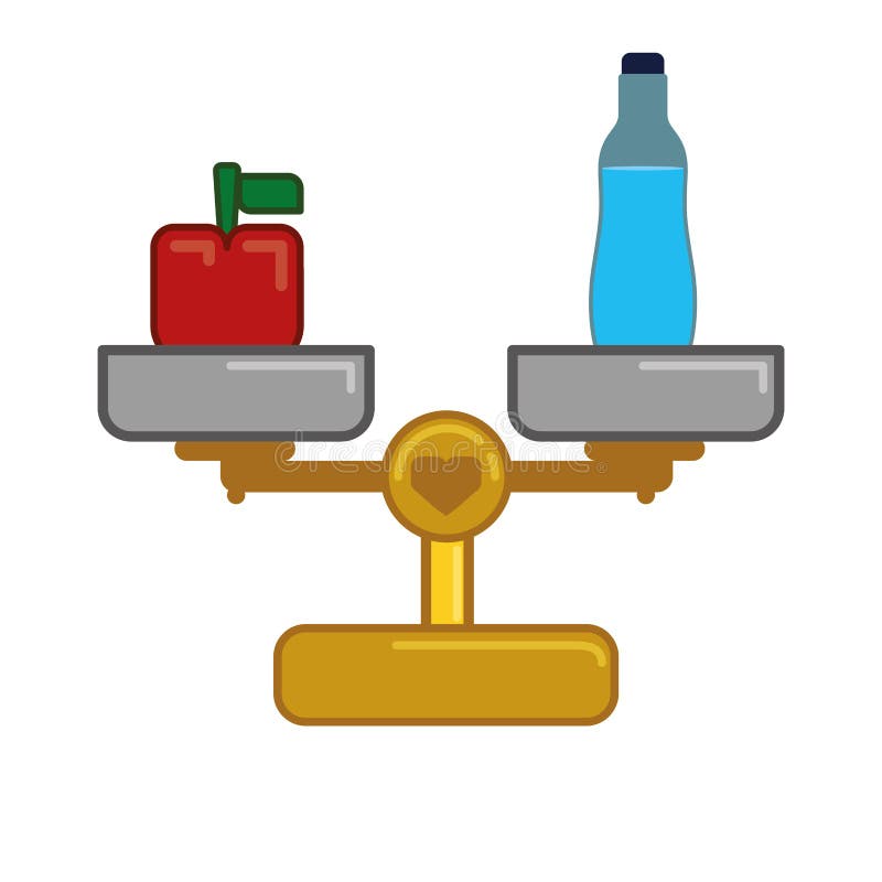 Balance with Nutritive Food Stock Vector - Illustration of fresh ...