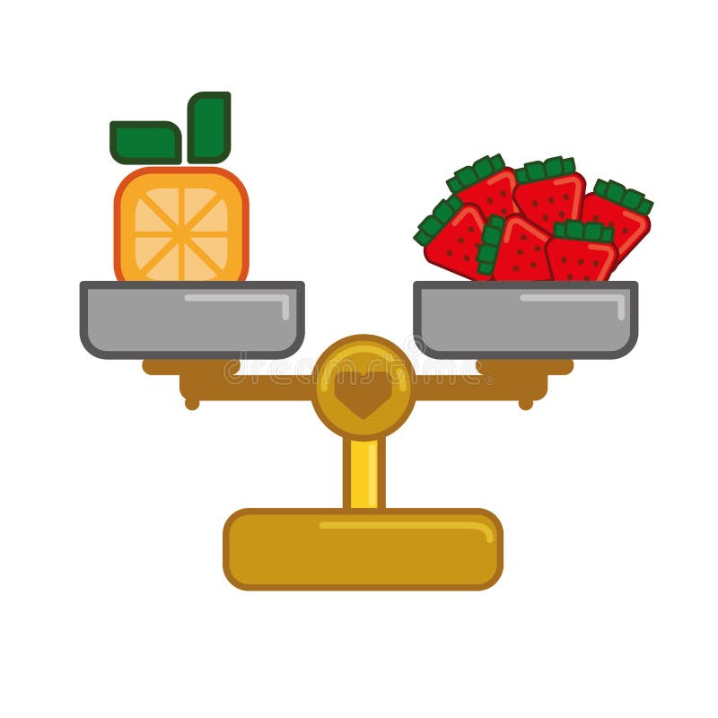 Balance with Nutritive Food Stock Vector - Illustration of product ...