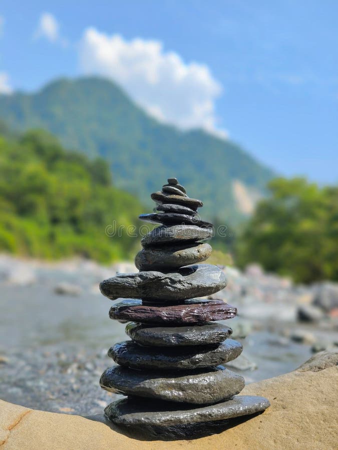 Balance pebble stone stock photo. Image of rock, geology - 292348428