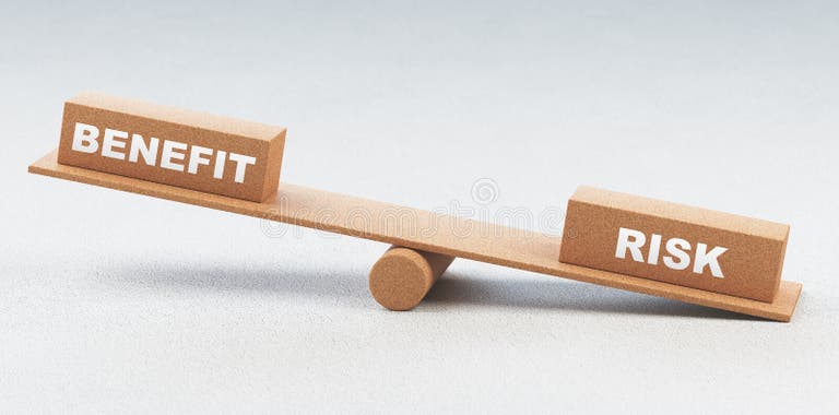 Balance with Risk and Benefit Concept, 3d Render Illustration Stock ...