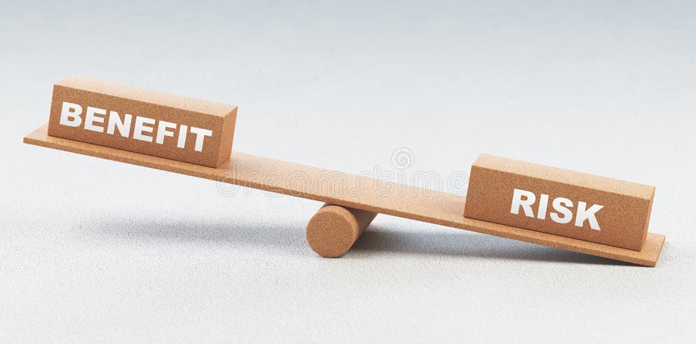 Balance with Risk and Benefit Concept, 3d Render Illustration Stock ...