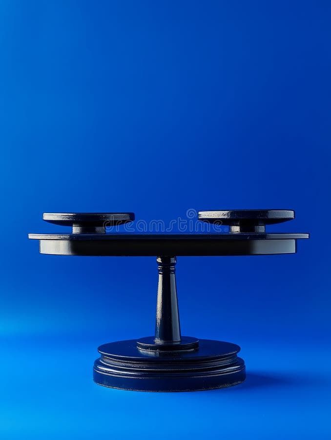 A Balance Scale on a Blue Background. Stock Image - Image of simplicity ...