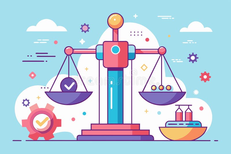 A Balance Scale with a Check Mark Symbolizing Successful Weighing ...