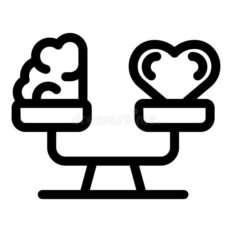 Balance Scale Comparing Human Heart with Brain Logic Versus Feelings ...