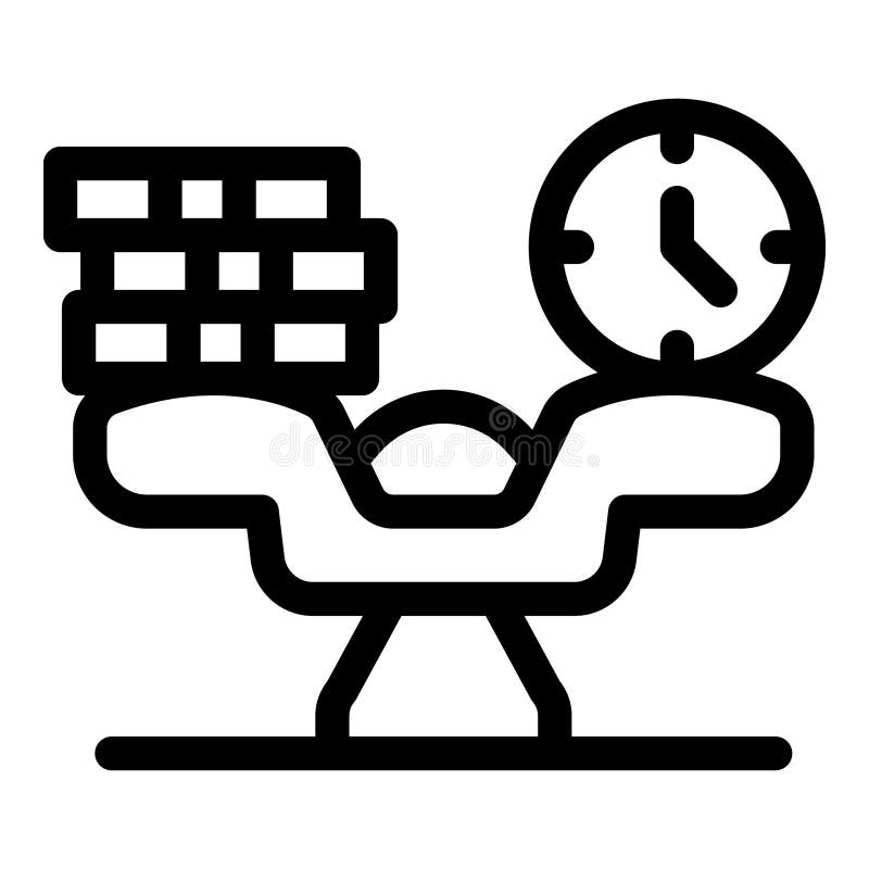 Balance Scale Comparing Money Value and Time Passing Concept Icon Stock ...