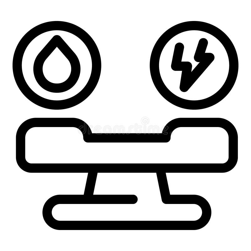 Balance Scale Comparing Water Drop and Lightning Bolt Symbolizing ...
