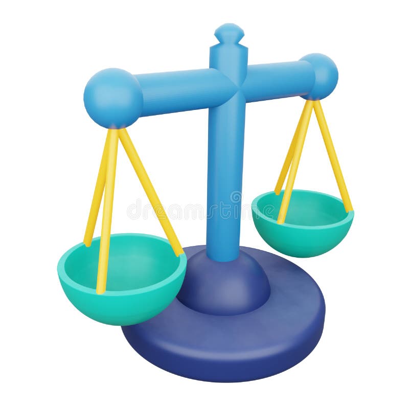 Balance Scale 3d Rendering Isometric Icon. Stock Vector - Illustration ...