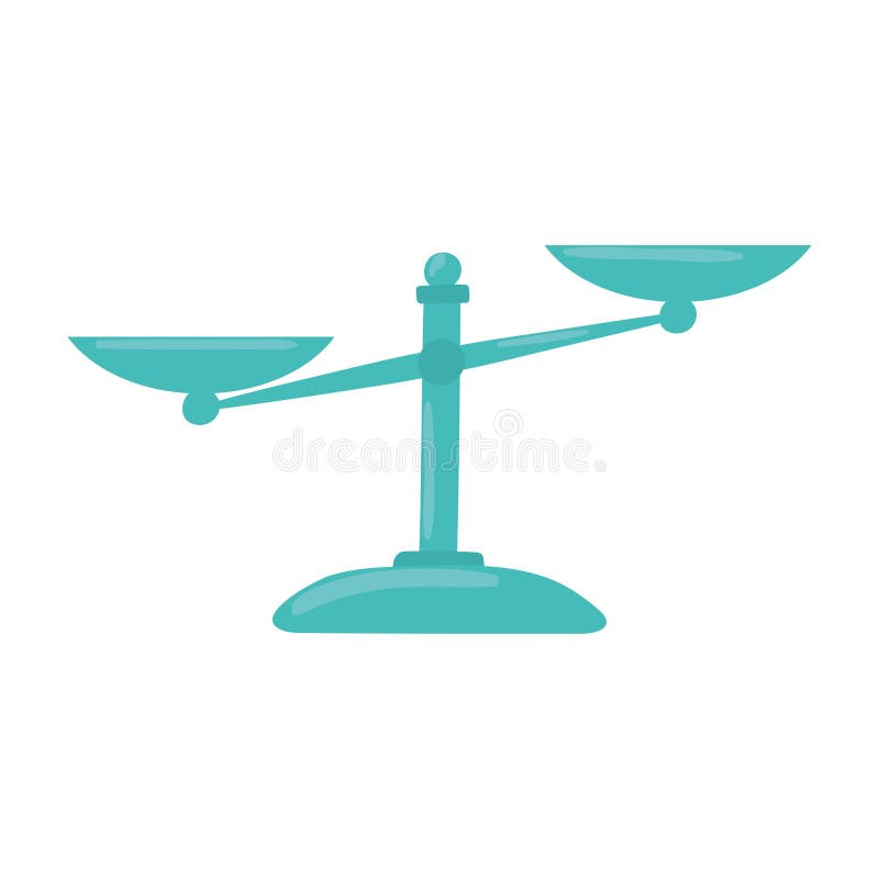 Balance Scale Equality Pictogram Line Style Stock Vector - Illustration ...