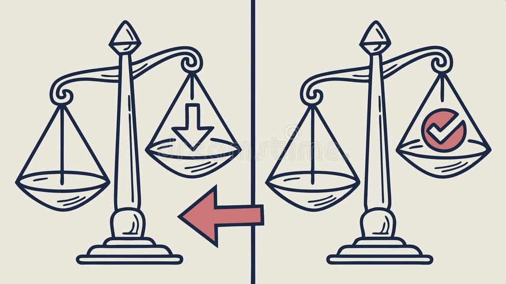 Balance Scale Illustration, Justice and Decision Making Vector Design ...