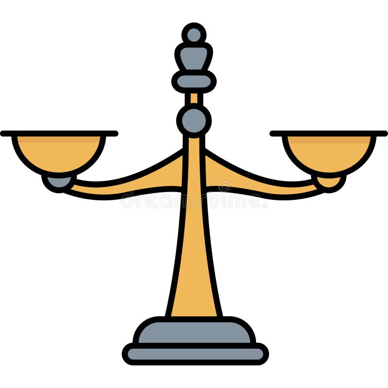 Balance Scale Outline with Colours Fill Vector Icon that Can Easily ...