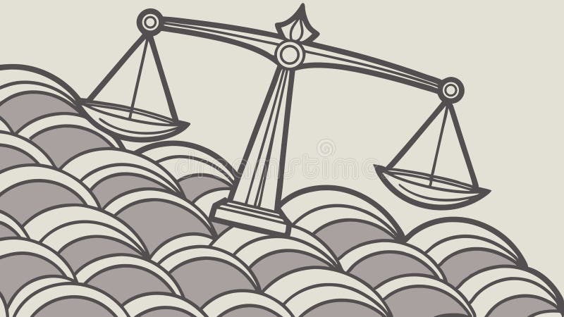 Balance Scale with Waves, Environmental Justice, Vector Design ...
