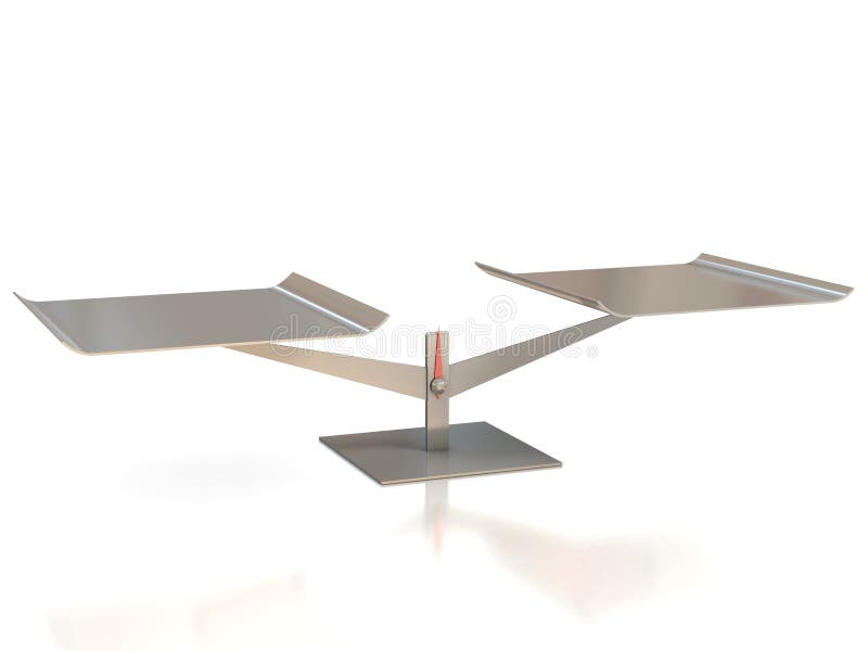 Balance Scale on White Background 3d Rendering Stock Illustration ...