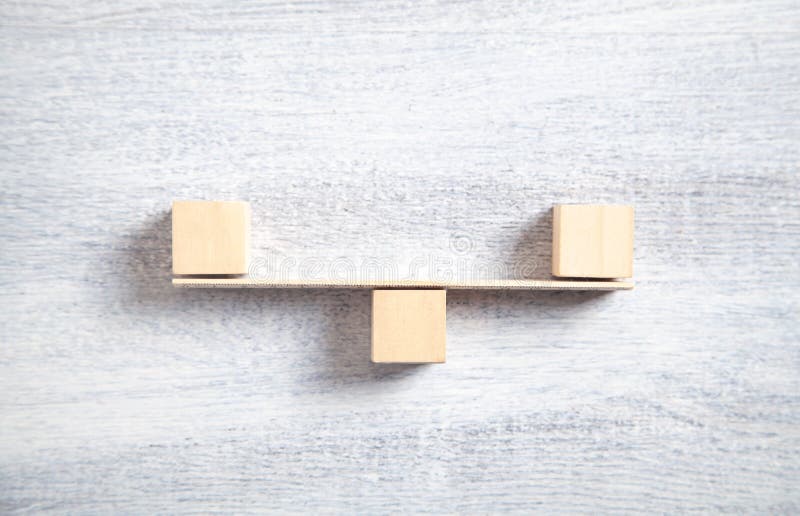 Balance Scales Made in from Wooden Cubes Stock Image - Image of cubes ...