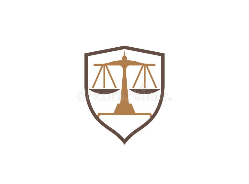 Balance Scales in Shield for Logo Design Illustration Stock ...