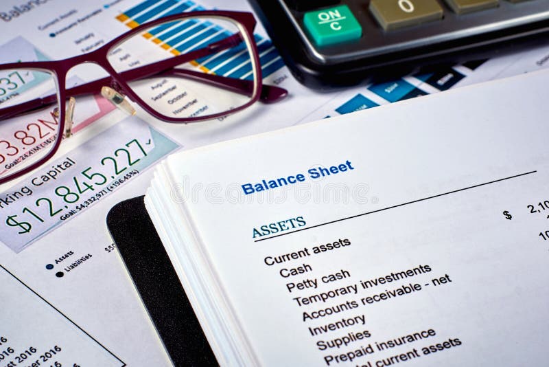 Balance sheet and diagram stock photo. Image of accountant - 121019136