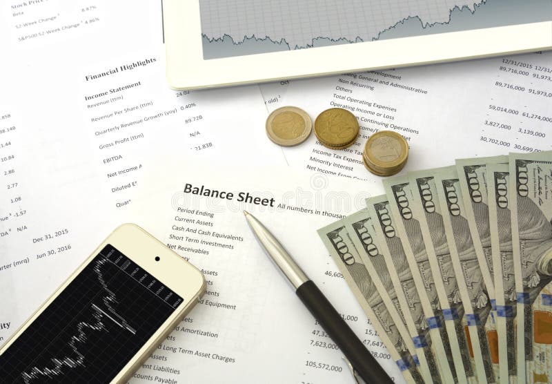 Balance sheet report chart stock photo. Image of investor - 79311902