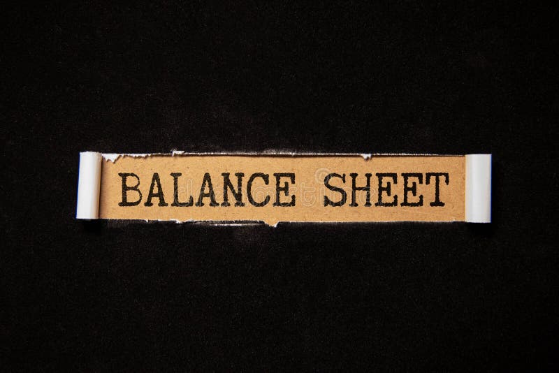 Balance Sheet. Text on an Open Notebook on an Envelope with Money. Stock Photo - Image of ...