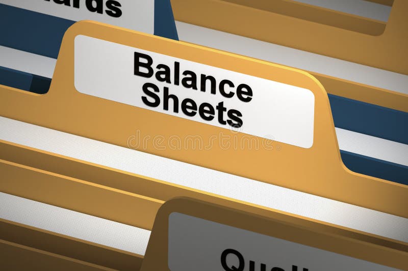 Balance Sheet Word on Yellow Folder Stock Illustration - Illustration ...