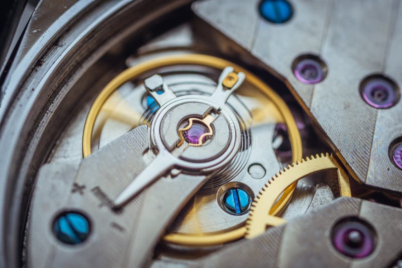 Balance and Spiring on Movement of Mechanical Watch Stock Photo - Image ...