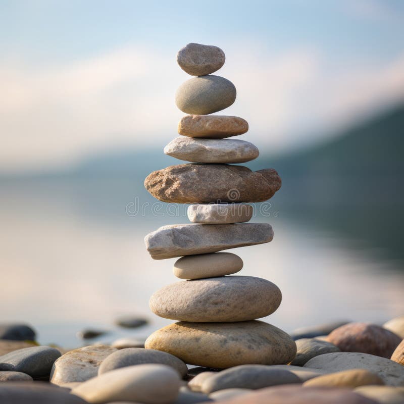 Balance Stones Stacked To Pyramid Stock Illustration - Illustration of ...