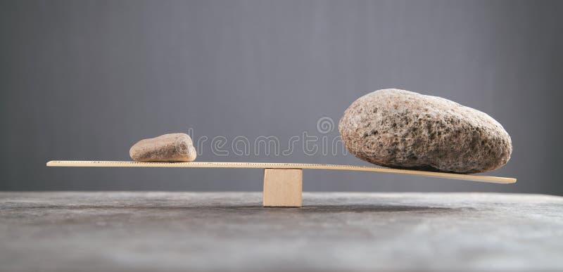 Balance Stones on Wooden Scales Stock Image - Image of pros, stones ...