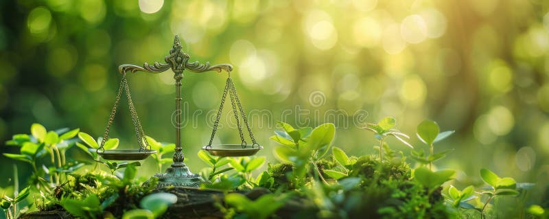 The Balance of Sustainable Practices in Industry Stock Illustration ...