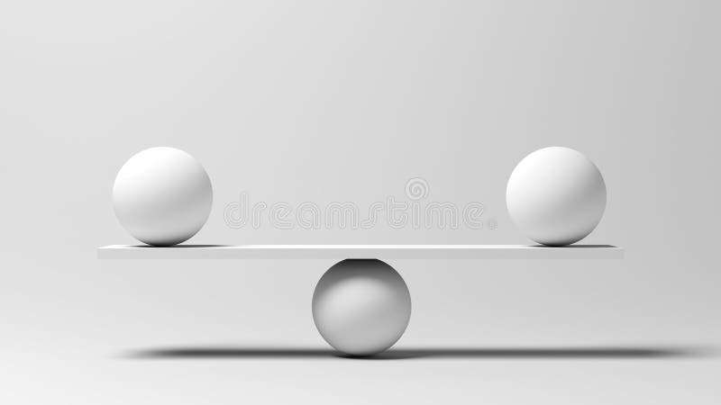 Balance. Three White Spheres Stock Illustration - Illustration of ...