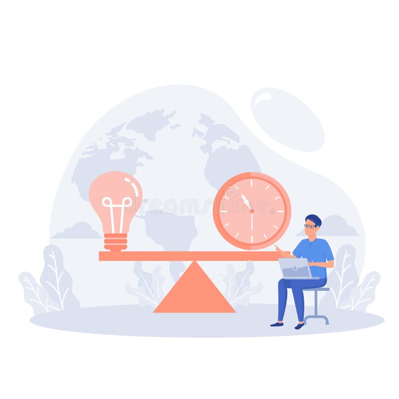 Balance between Time and Cost of an Idea. Stock Vector - Illustration ...