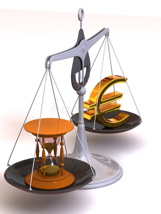Balance of Time and Money. 3d Stock Illustration - Illustration of rate ...