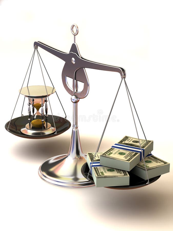 Balance of time and money stock illustration. Illustration of concepts ...