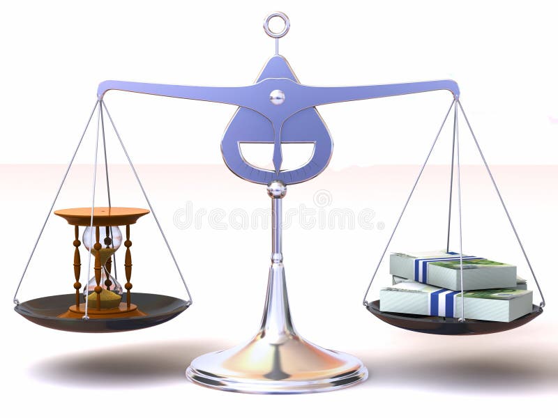 Balance of time and money stock illustration. Illustration of ...