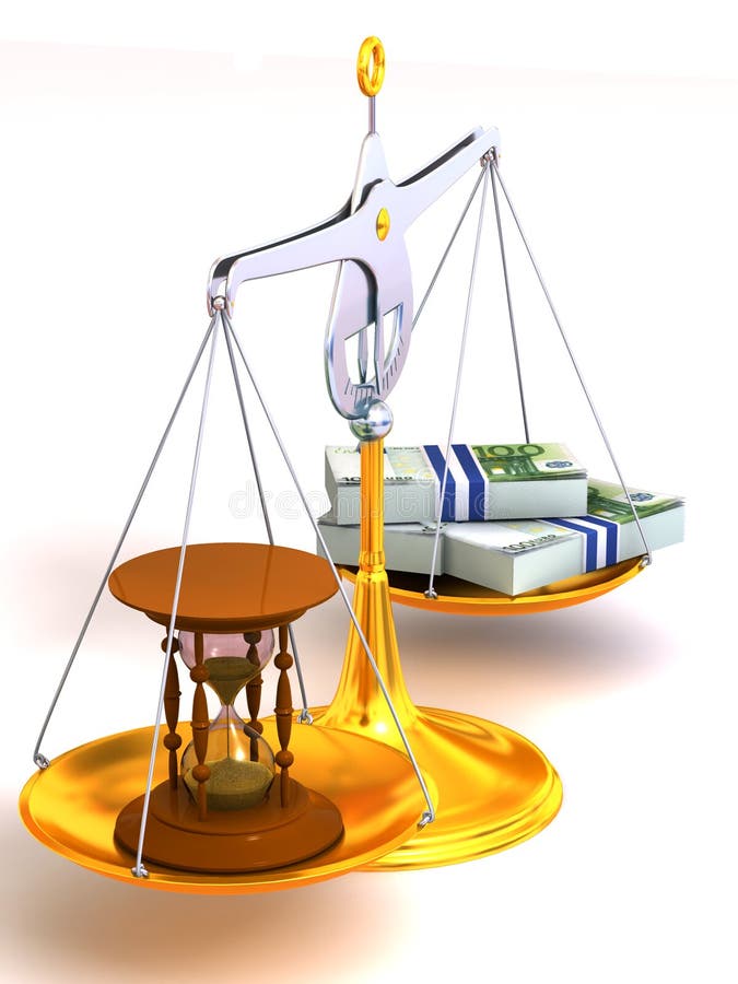 Balance of time and money stock illustration. Illustration of money ...