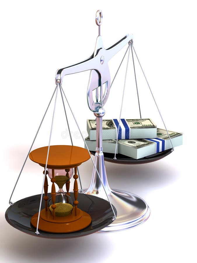 Balance of time and money stock illustration. Illustration of coin ...