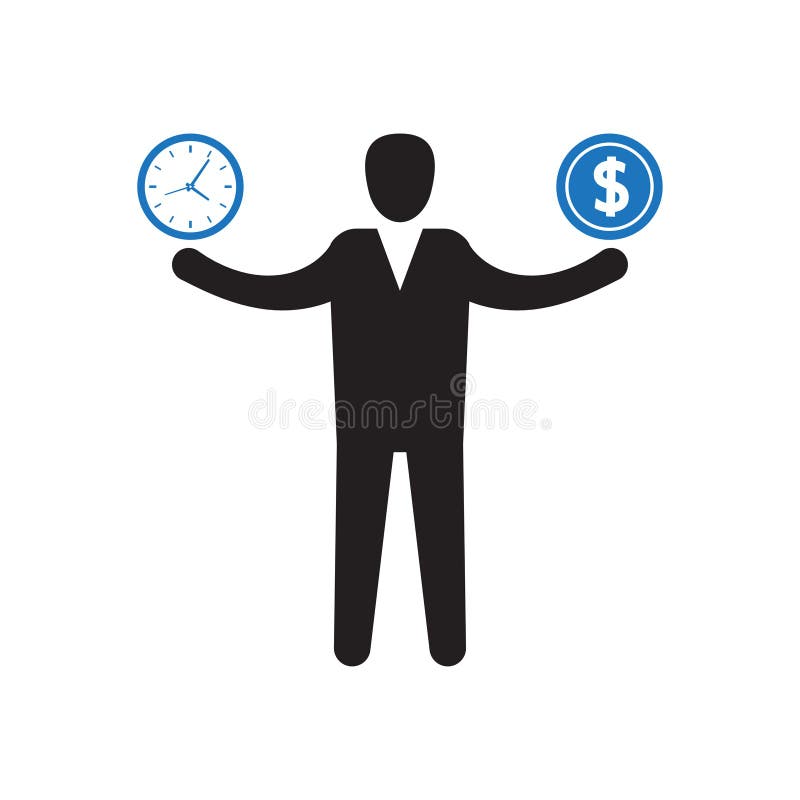 Balance, time vs money stock vector. Illustration of symbol - 148565419