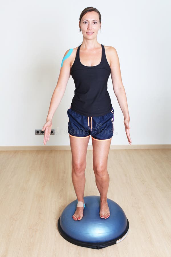 Balance Training on Platform Stock Photo - Image of fitness ...
