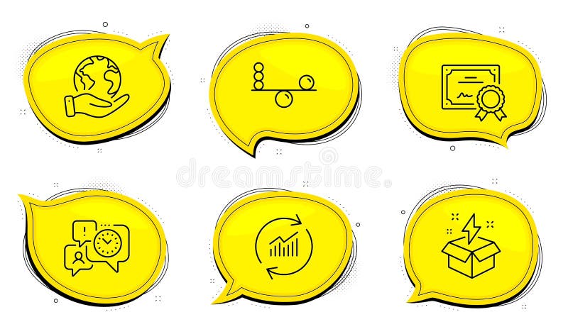 Balance, Update Data and Creative Idea Icons Set. Time Management Sign ...