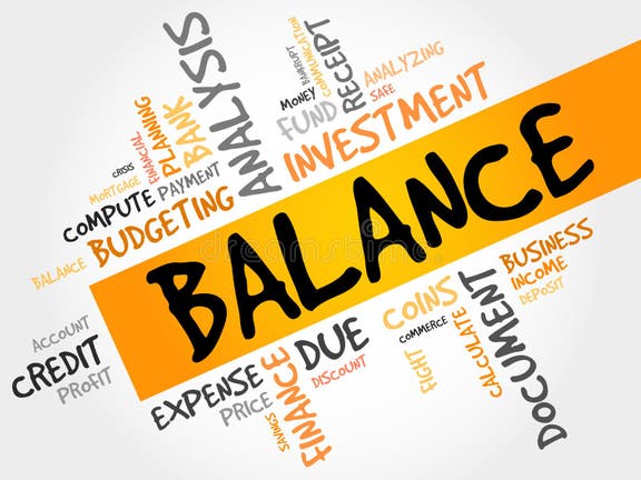 BALANCE word cloud stock illustration. Illustration of bankroll - 200989727