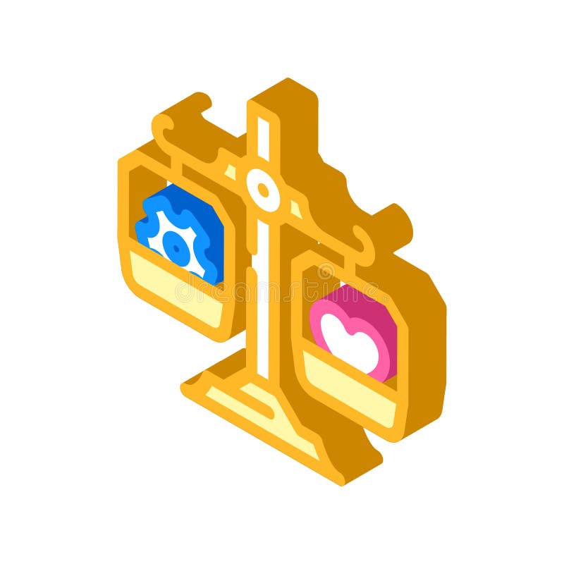 Balance of Work and Life Tasks Isometric Icon Vector Illustration Stock ...