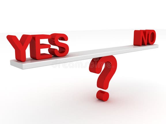 Balance of the Yes and No on Question Mark Scale Stock Illustration ...