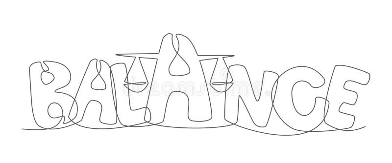 Balancear Um Desenho De Linha Sobre Fundo Branco Ilustração do Vetor ...