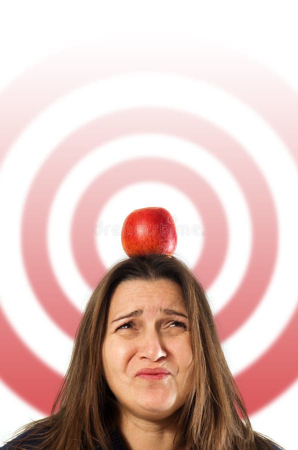 Funny Guy with an Apple on His Head Stock Image - Image of research ...