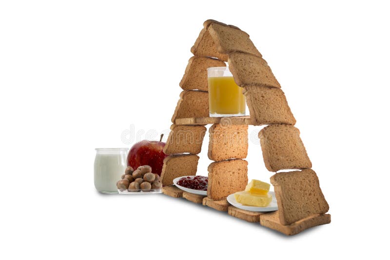 Balanced Breakfast with a Pyramid of Rusks Stock Image - Image of ...