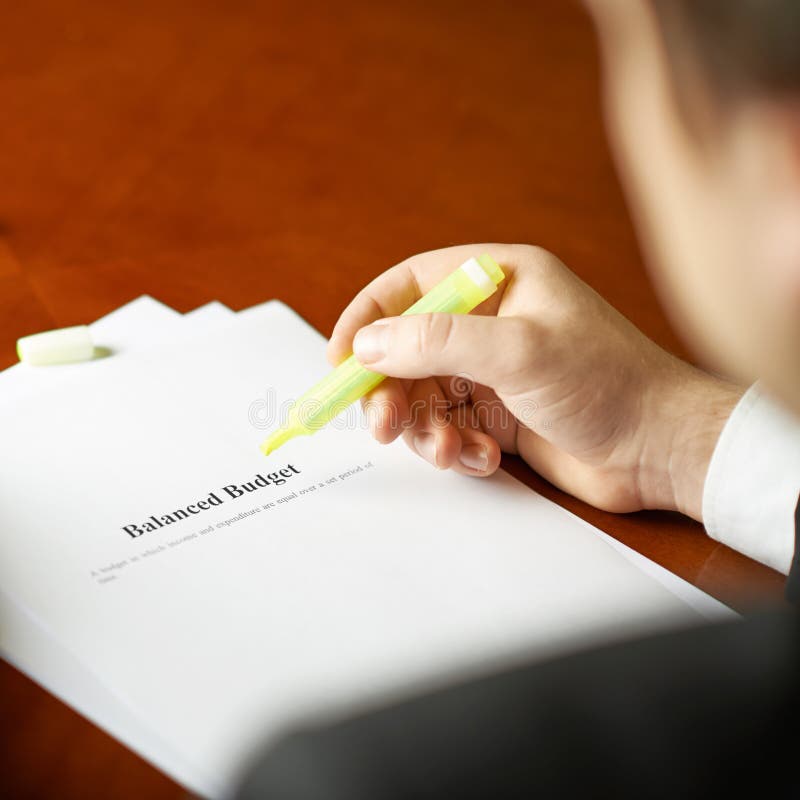 Balanced Budget Definition Composition Stock Photo - Image of education ...