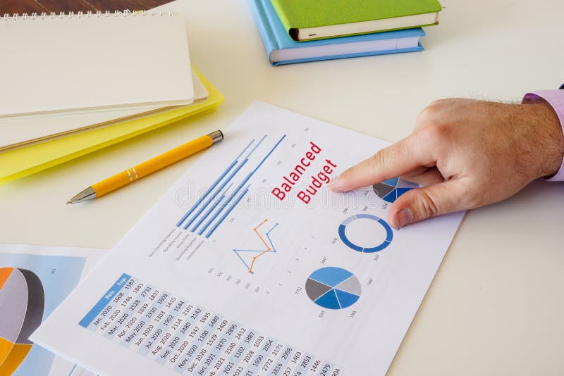 Balanced Budget Phrase on the Sheet Stock Photo - Image of income ...