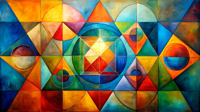 A Balanced Composition of Interlocking Shapes and Lines Generative AI ...