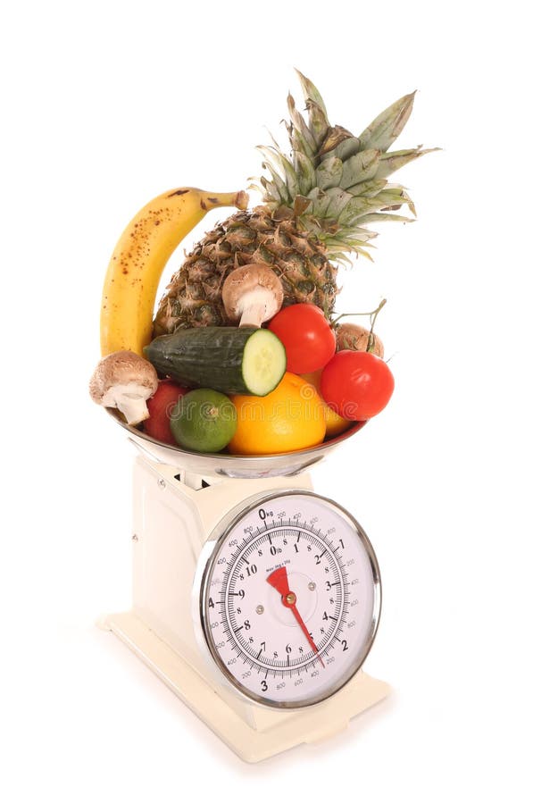 Balanced Diet on Weighing Scales Stock Image - Image of balanced ...