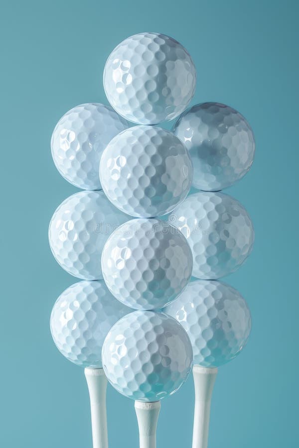 Balanced Golf Balls on a Golf Club. Background of Abstract Golfing ...
