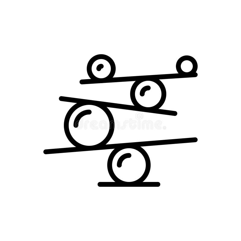 Black Line Icon for Balanced, Stability and Equality Stock Vector ...