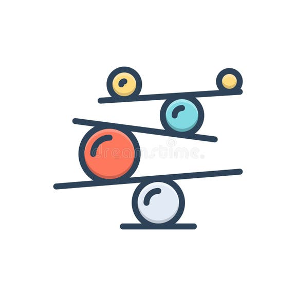 Color Illustration Icon for Balanced, Stability and Weight Stock Vector ...