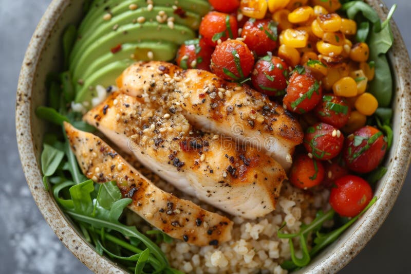 A Balanced Meal Featuring Lean Proteins, Whole Grains, and Nutrient ...